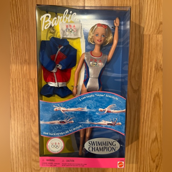Mattel | Toys | Nibnrfp Swimming Champion Barbie 200 Usa Olympic Team ...